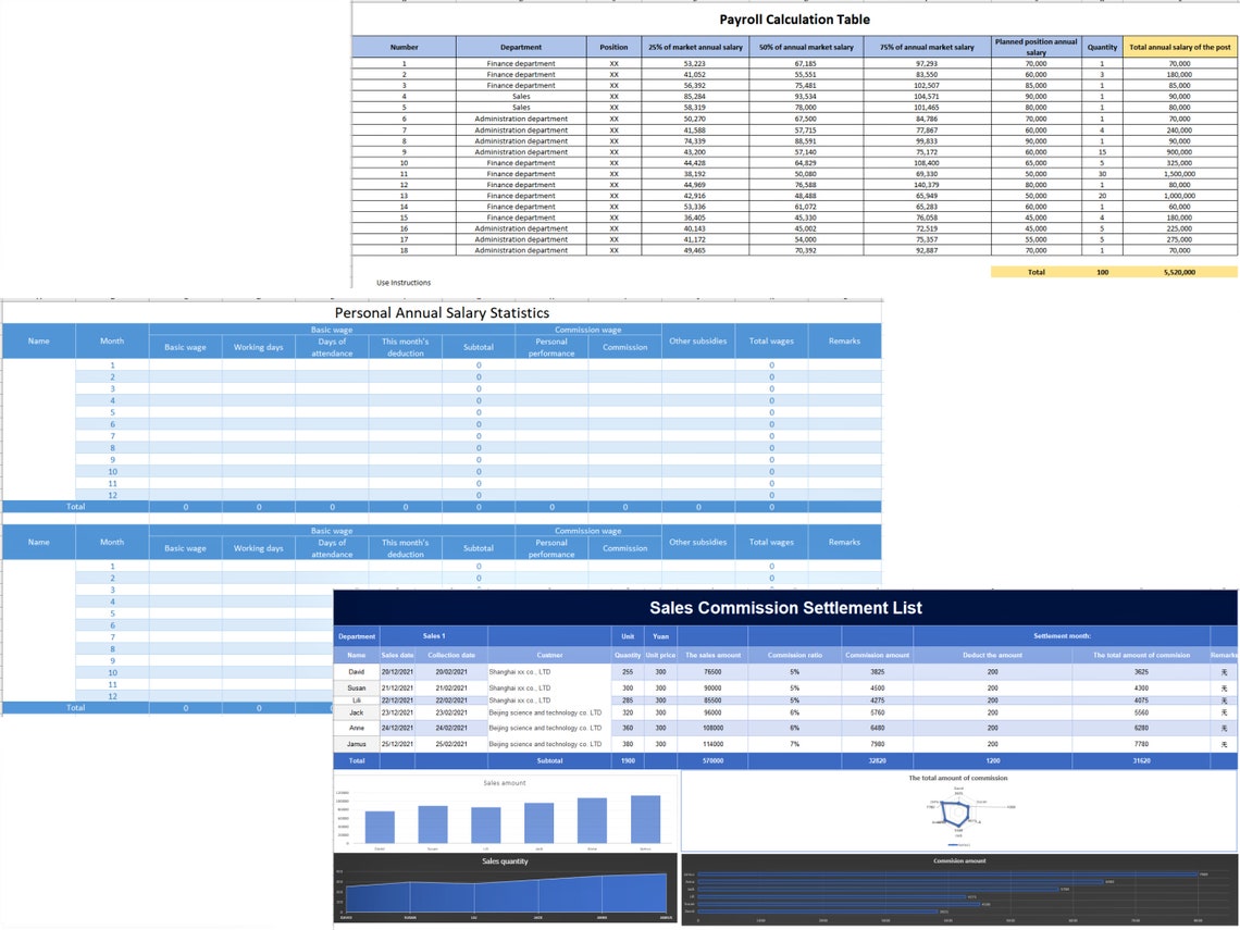 40+ Salary Templates: Employee Payroll ǀ Wage Calculator ǀ Sales ...