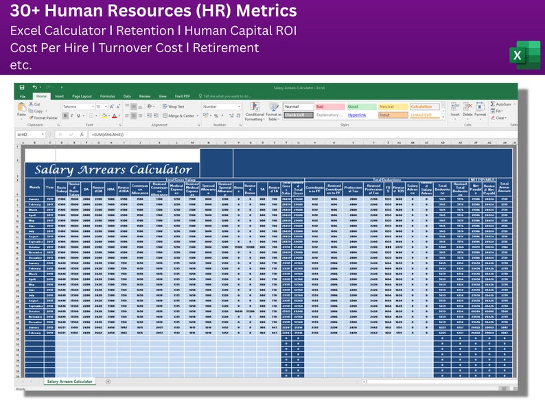 30 Human Resources HR Metrics ǀ Excel Calculator ǀ Human - Etsy