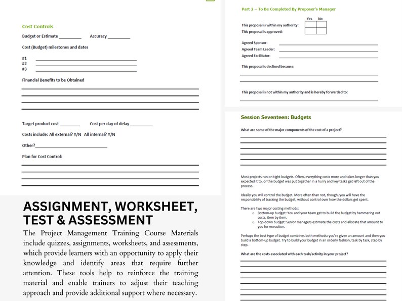Project Management Training Course Materials: Trainer’s Guide ǀ Learner ...