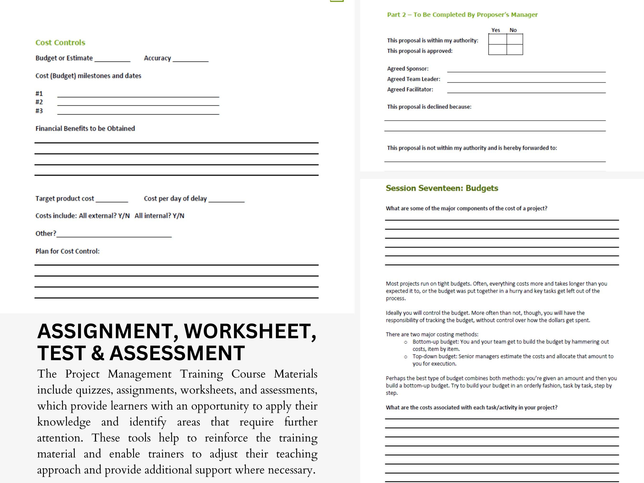 Project Management Training Course Materials: Trainer’s Guide ǀ Learner ...