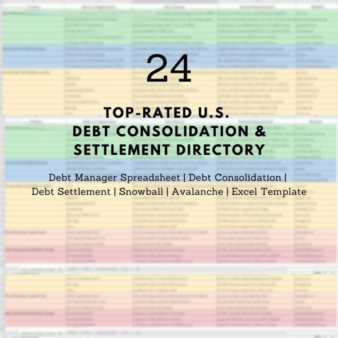 Debt Relief Program Directory | Debt Manager Spreadsheet ...