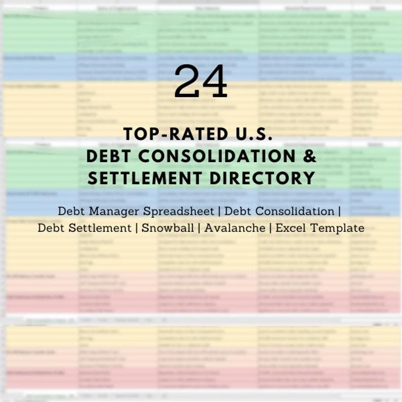 Ultimate Debt Relief Program Directory | Debt Manager Spreadsheet ...