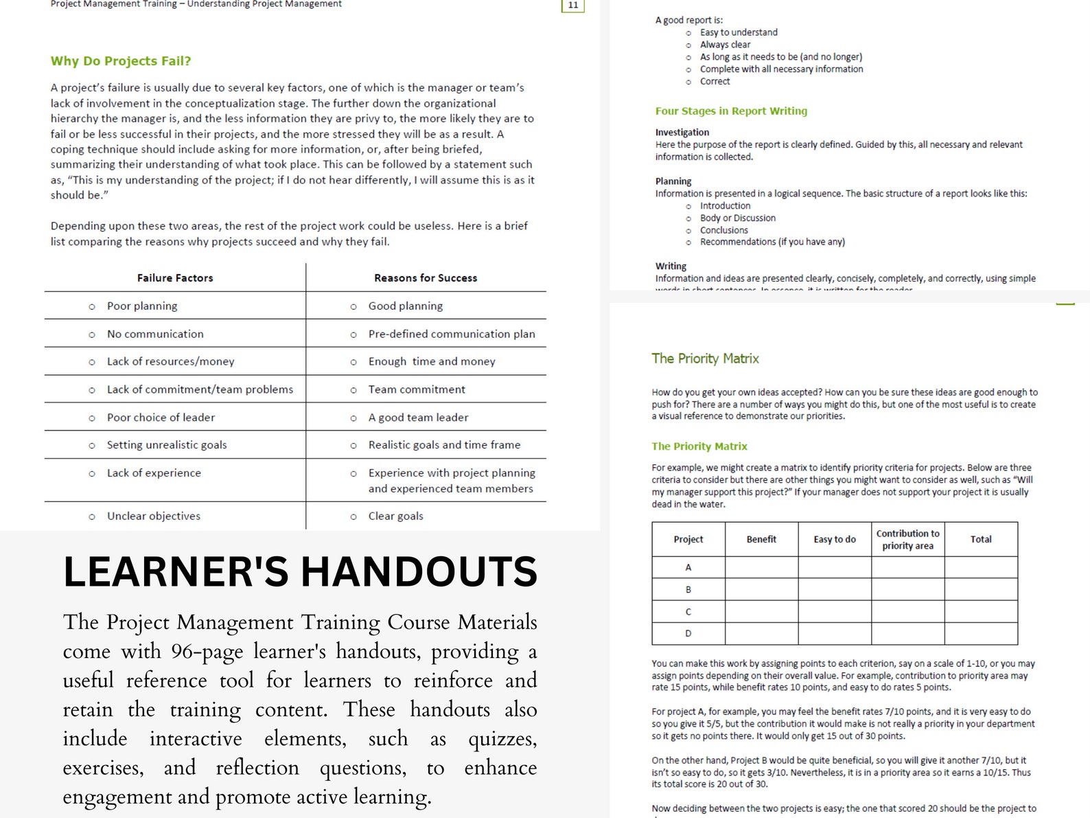 Project Management Training Course Materials: Trainer’s Guide ǀ Learner’s Handouts ǀ ...