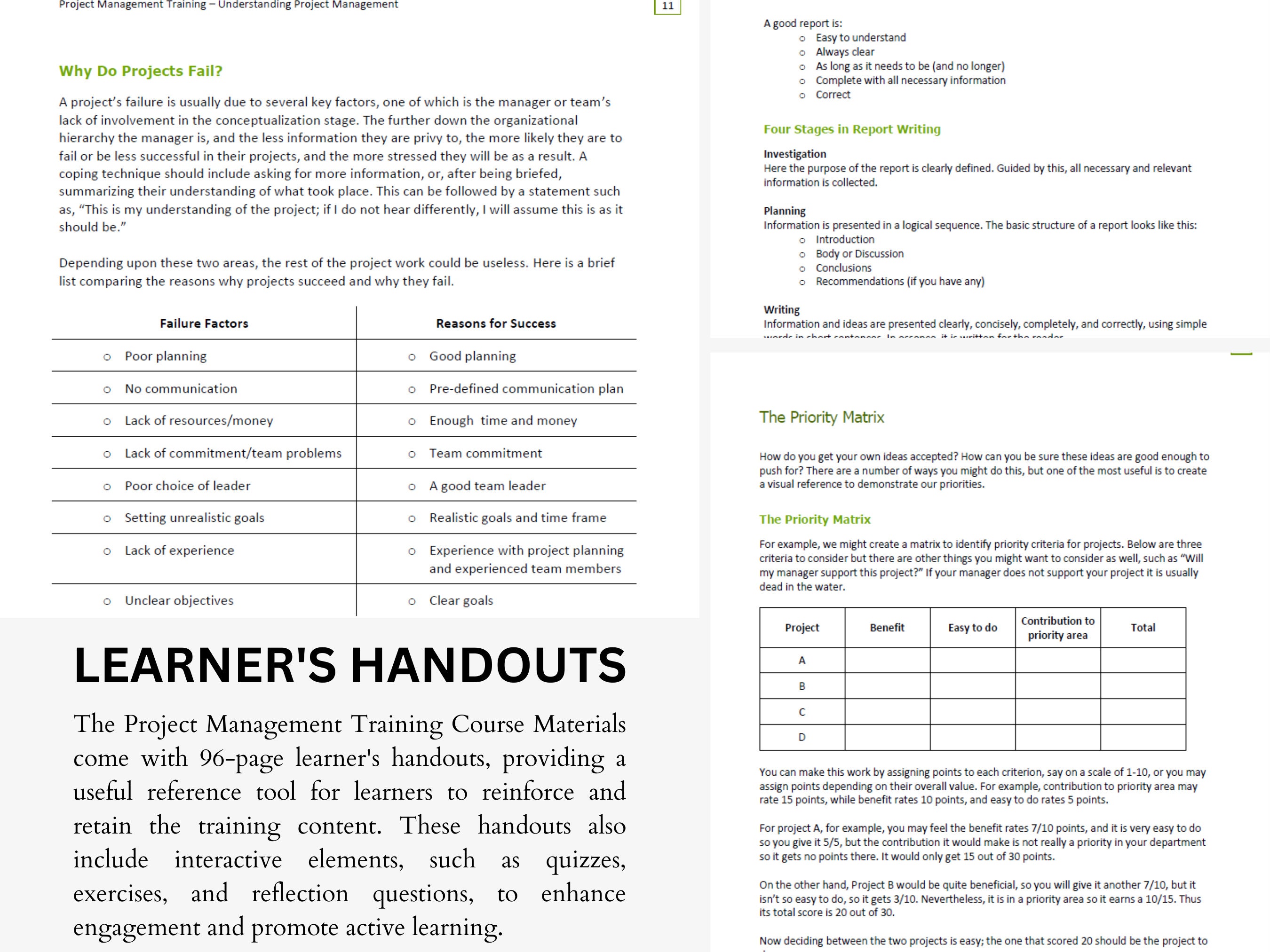 Project Management Training Course Materials: Trainer’s Guide ǀ Learner ...