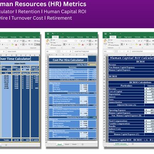 30+ Human Resources (HR) Metrics ǀ Excel Calculator ǀ Human Capital ROI ...