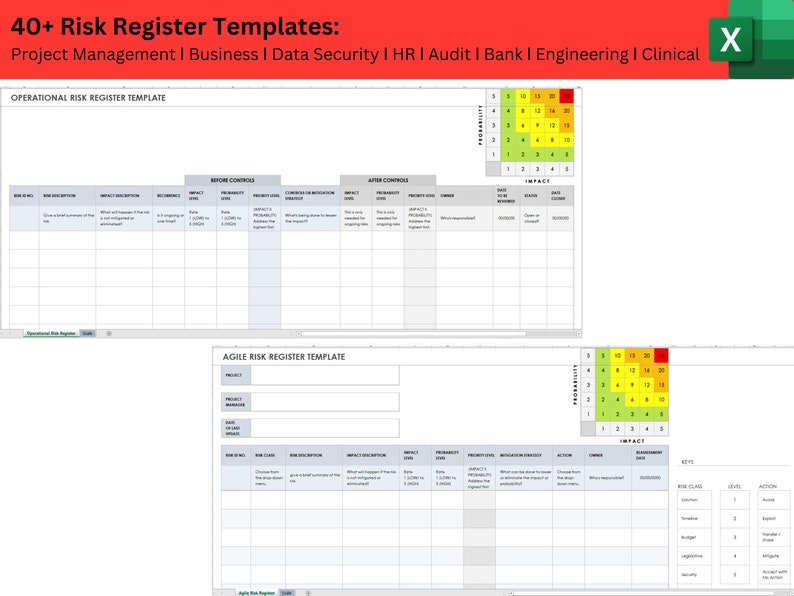 40+ Risk Register Templates: Project Management ǀ Business ǀ Data ...