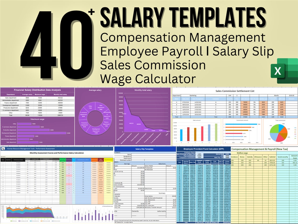 40 Salary Templates: Employee Payroll ǀ Wage Calculator ǀ - Etsy