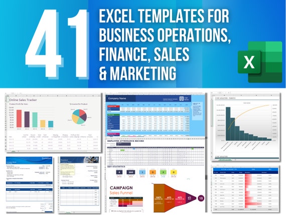 41 Excel Templates for Business Operations Finance Sales & - Etsy