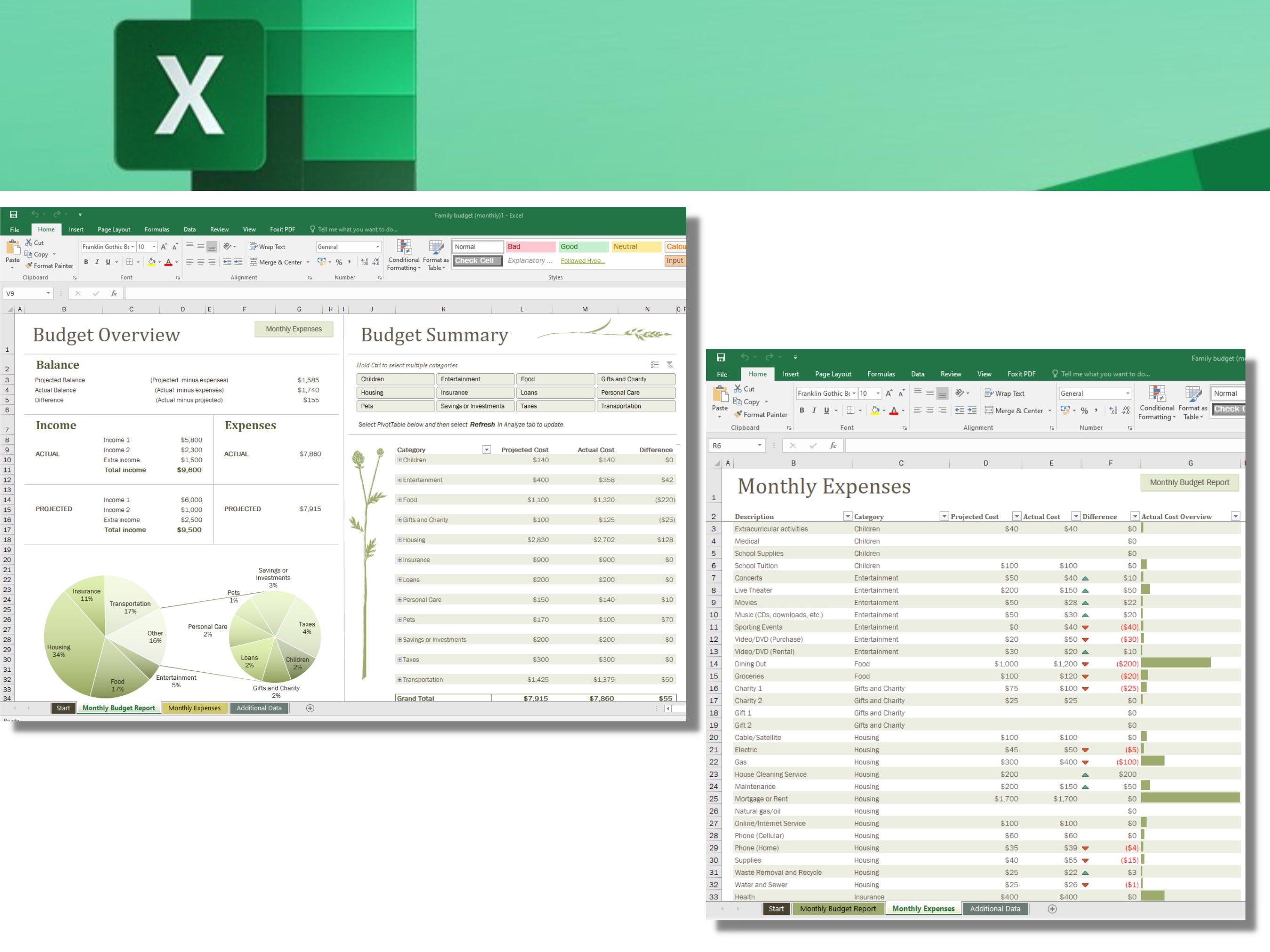 10 Budget Spreadsheet: Personal & Family - Etsy