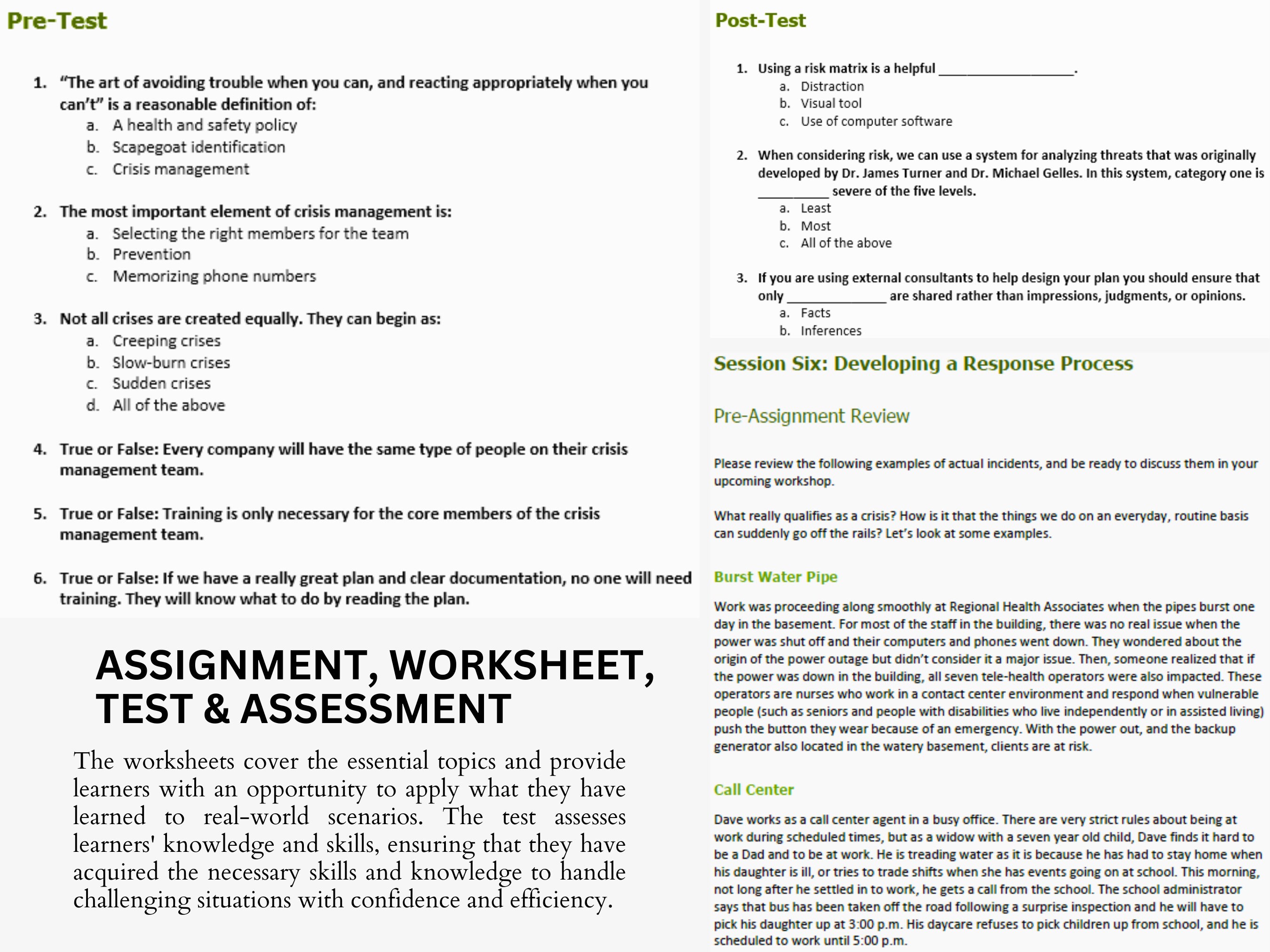 Crisis Management Training Course Materials: Trainer’s Guide ǀ Learner ...