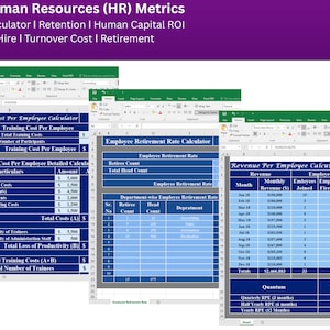 30+ Human Resources (HR) Metrics ǀ Excel Calculator ǀ Human Capital ROI ...