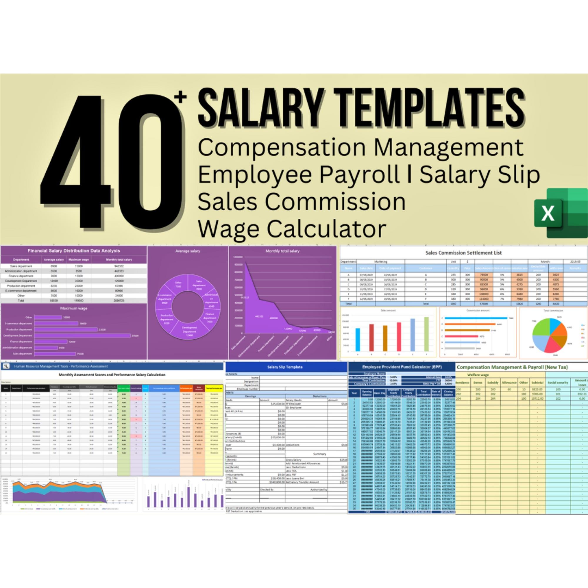 40+ Salary Templates: Employee Payroll ǀ Wage Calculator ǀ Sales ...
