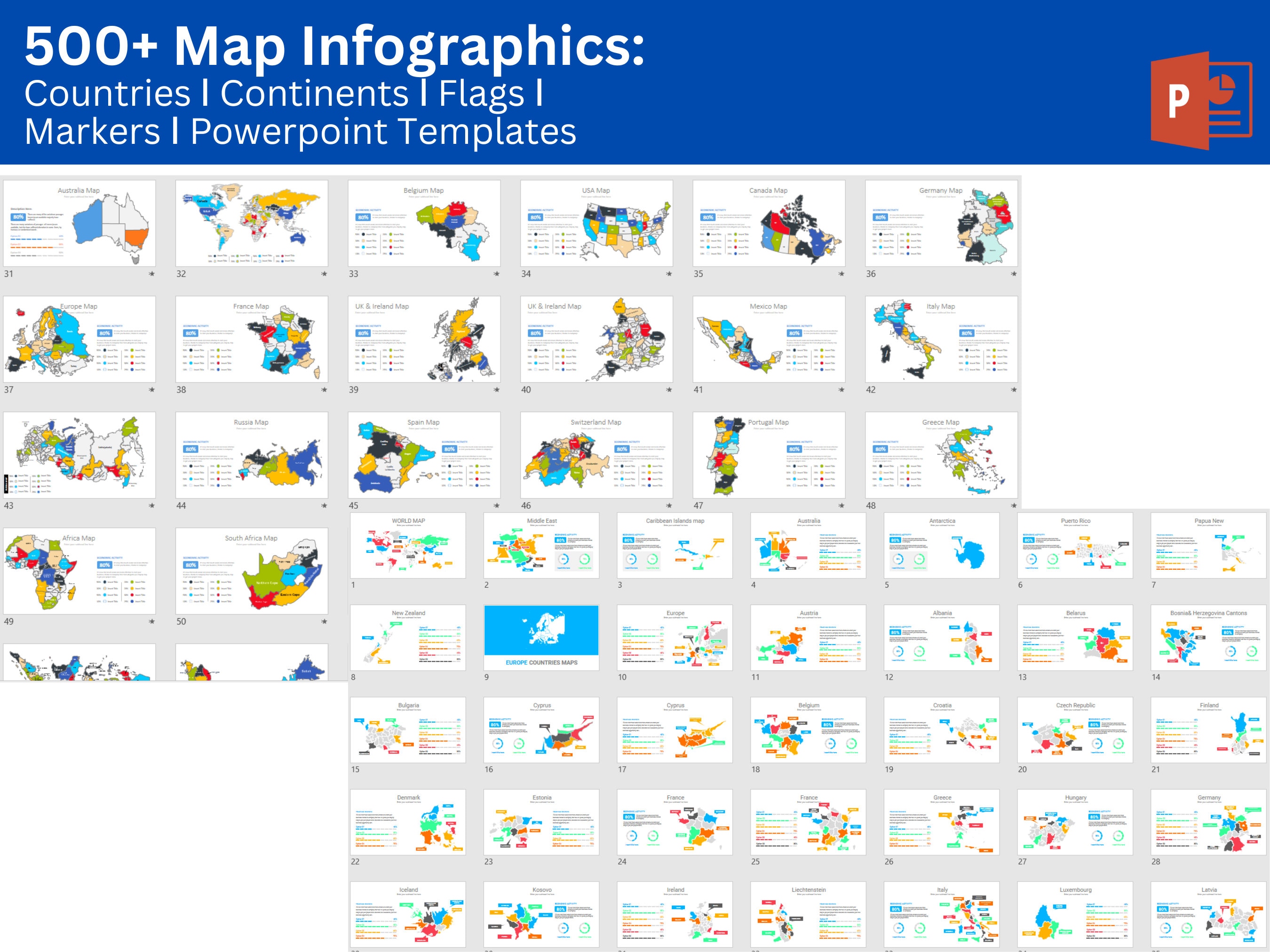 500+ Map Infographics: Countries ǀ Continents ǀ Flags ǀ Markers ǀ ...