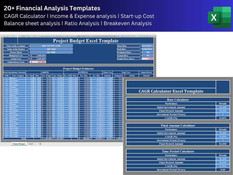 20+ Financial Analysis Templates: CAGR Calculator ǀ Income Expense ǀ ...