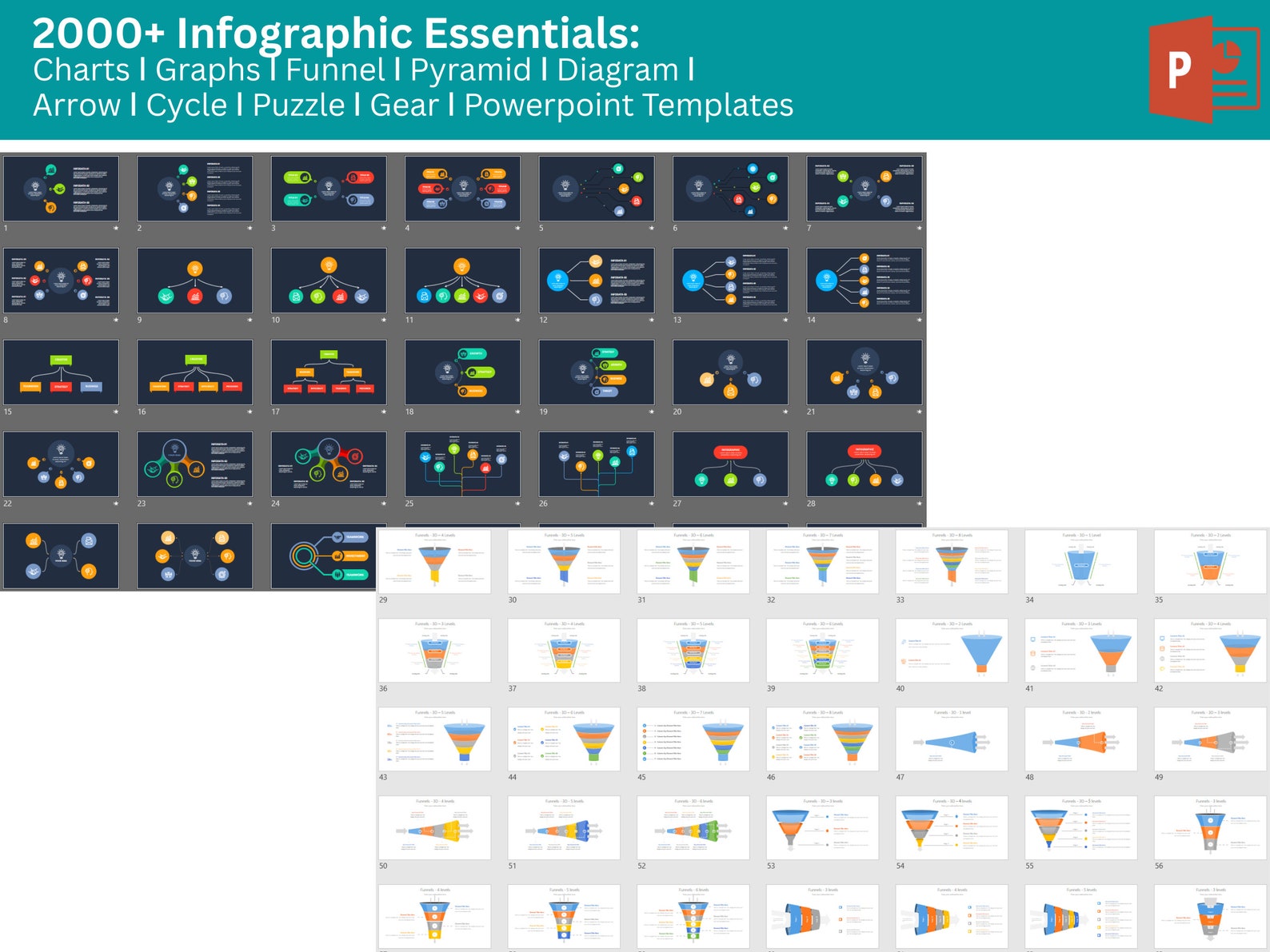 2000 Infographic Essentials: Charts ǀ Graphs ǀ Funnel ǀ - Etsy