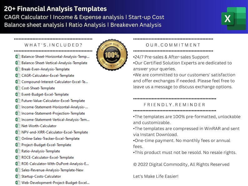 20+ Financial Analysis Templates: CAGR Calculator ǀ Income Expense ǀ ...