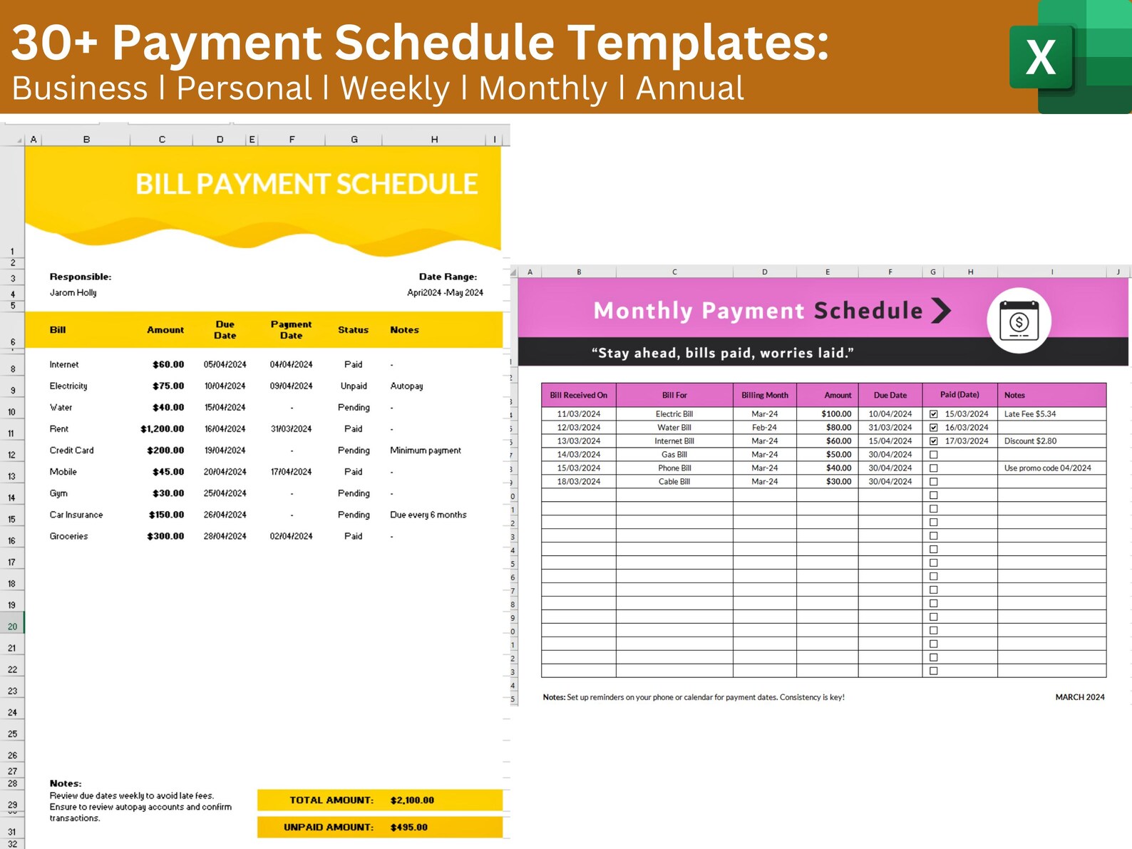 30+ Payment Schedule Templates: Business ǀ Personal ǀ Weekly ǀ Monthly ...