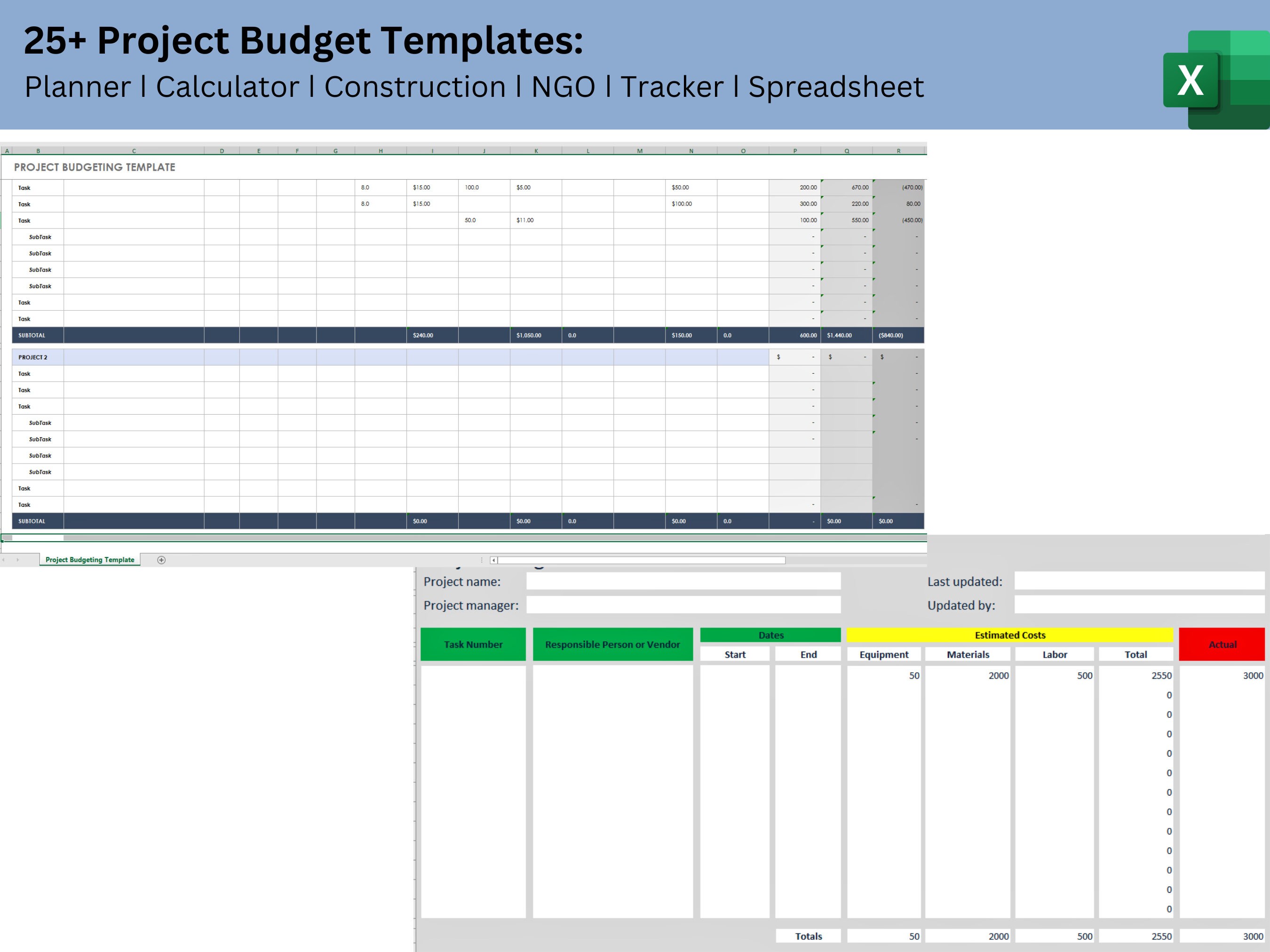 25+ Project Budget Templates: Planner ǀ Calculator ǀ Construction ǀ NGO ...