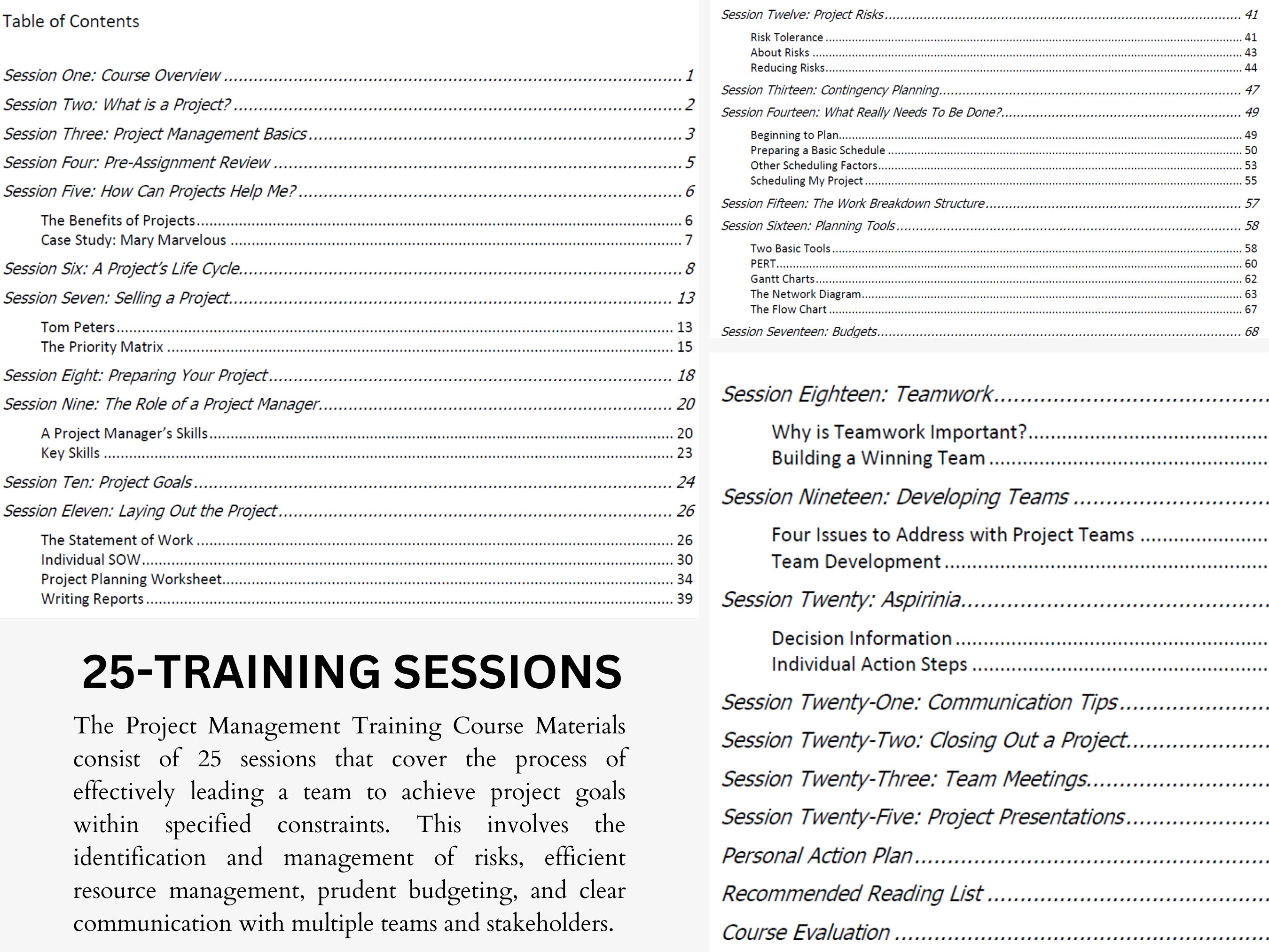 Project Management Training Course Materials: Trainer’s Guide ǀ Learner ...