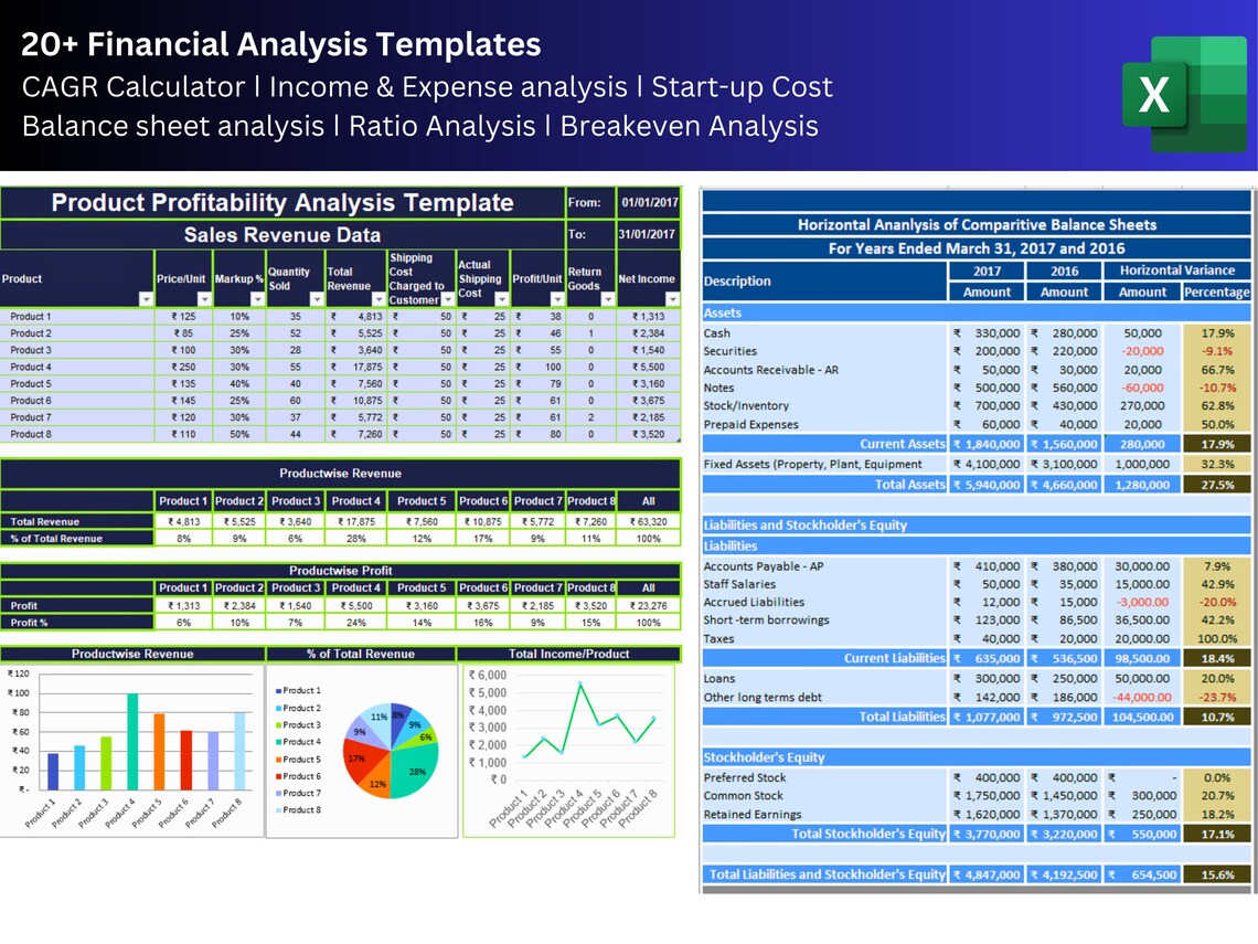 20+ Financial Analysis Templates: CAGR Calculator ǀ Income Expense ...