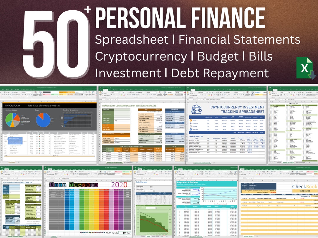 50 Personal Finance Spreadsheet: Financial Statements ǀ Budget ǀ ...