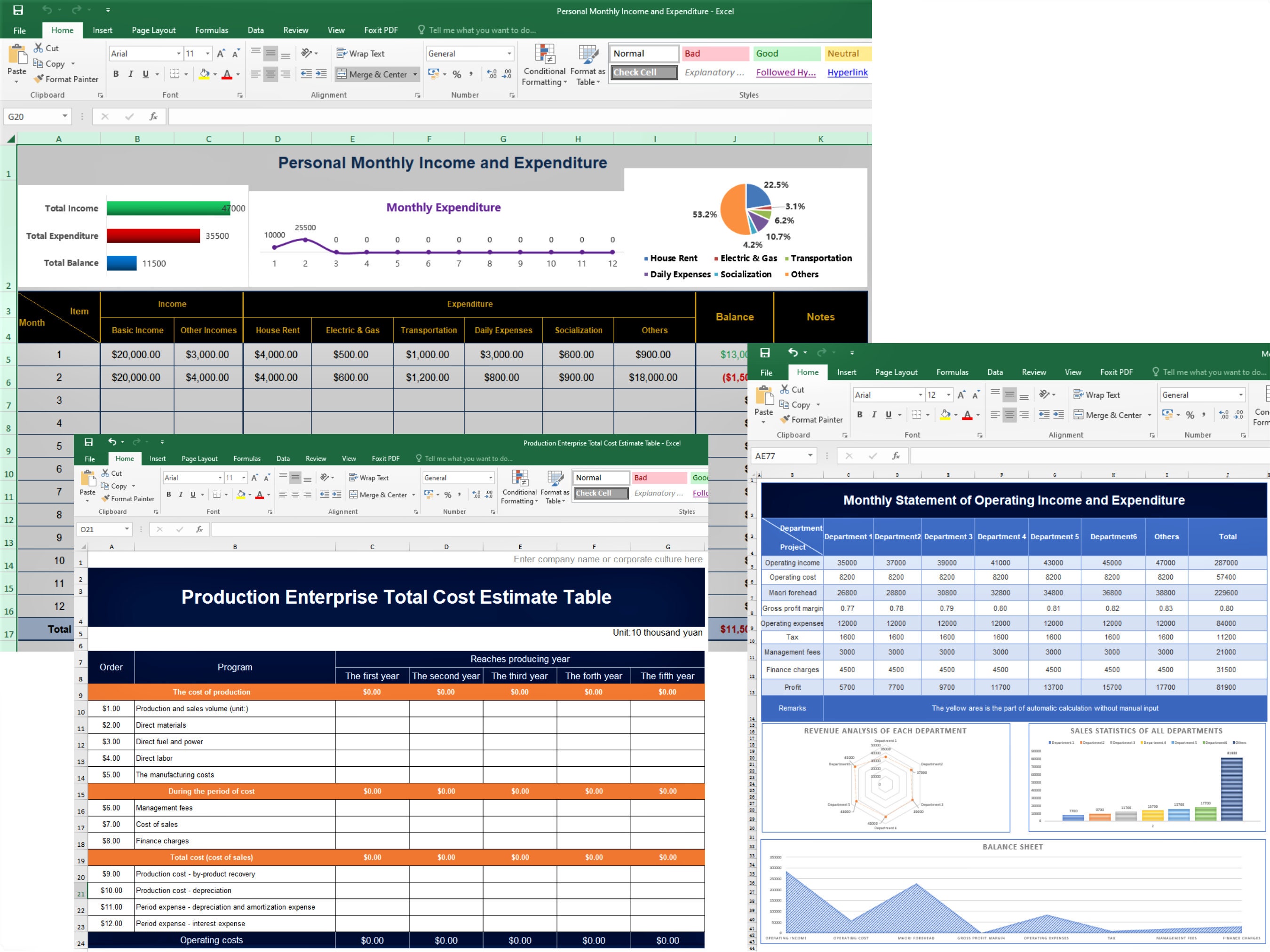 60+ Income & Expense Templates: Bookkeeping ǀ Finance ǀ Project ǀ ...