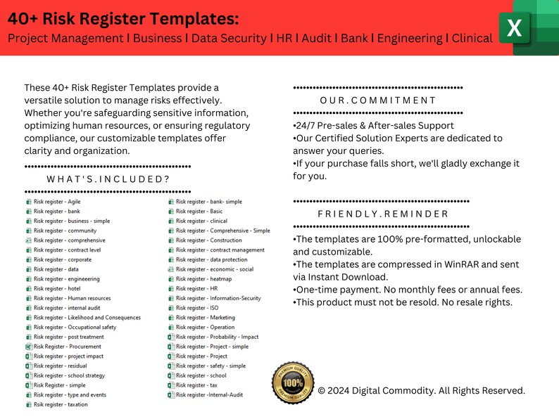 40+ Risk Register Templates: Project Management ǀ Business ǀ Data ...