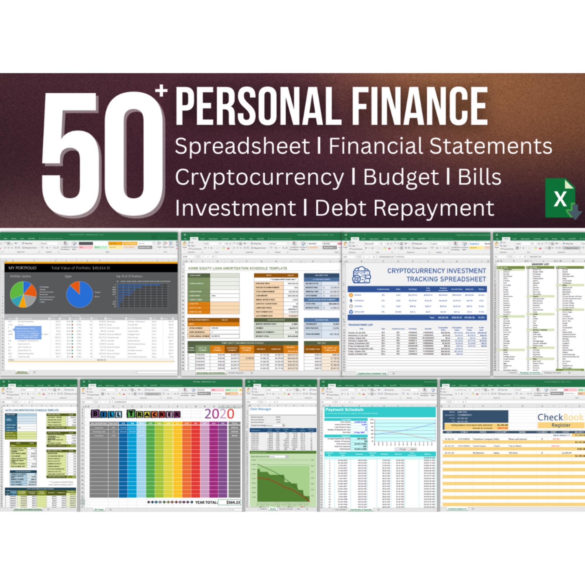 50+ Personal Finance Spreadsheet: Financial Statements ǀ Budget ǀ ...
