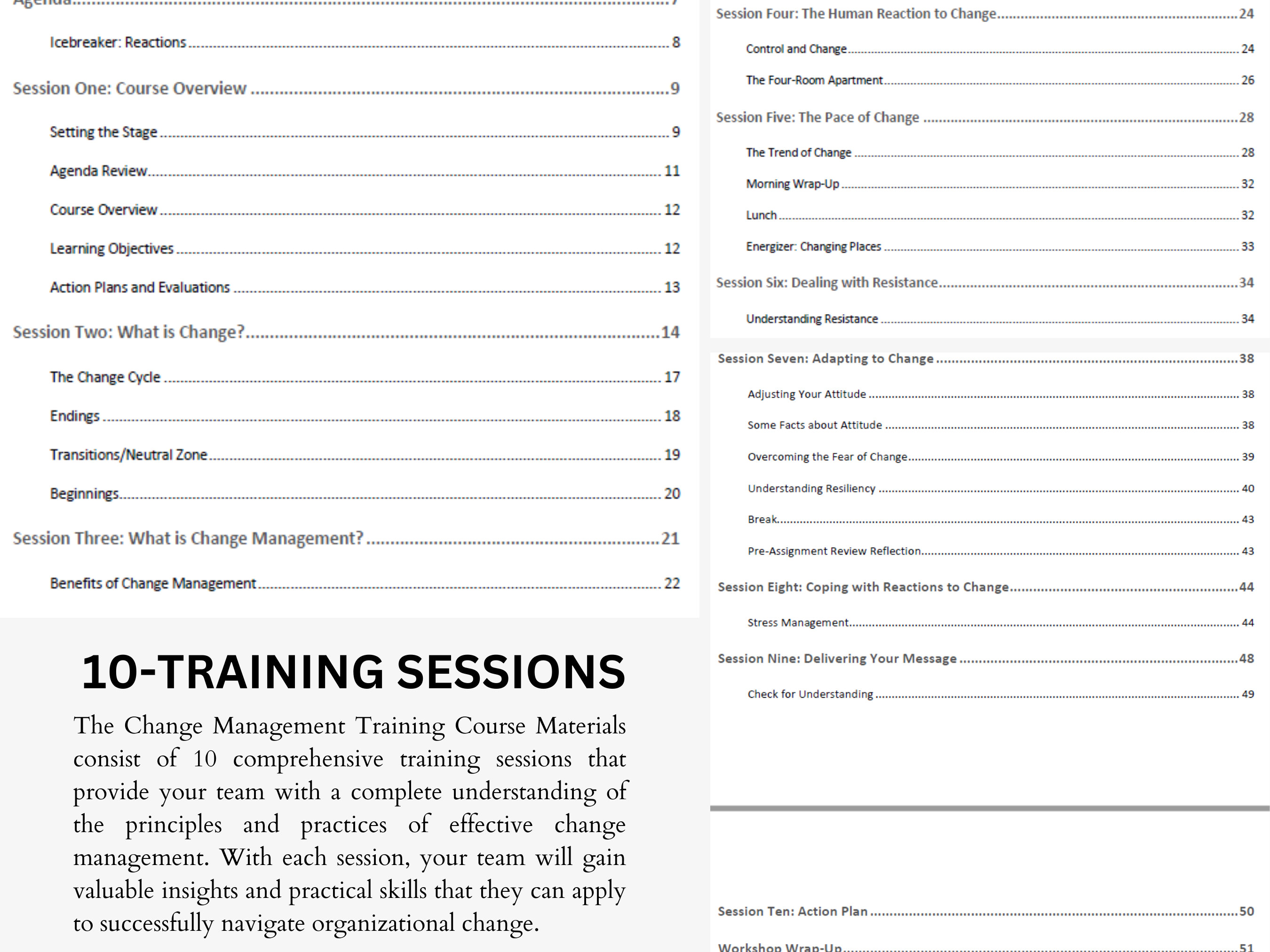 Change Management Training Course Materials: Trainers Guide ǀ Learners Handouts ǀ Presentation ...