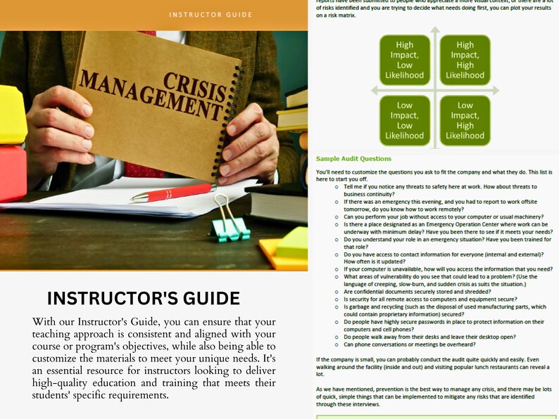 Crisis Management Training Course Materials: Trainer’s Guide ǀ Learner ...