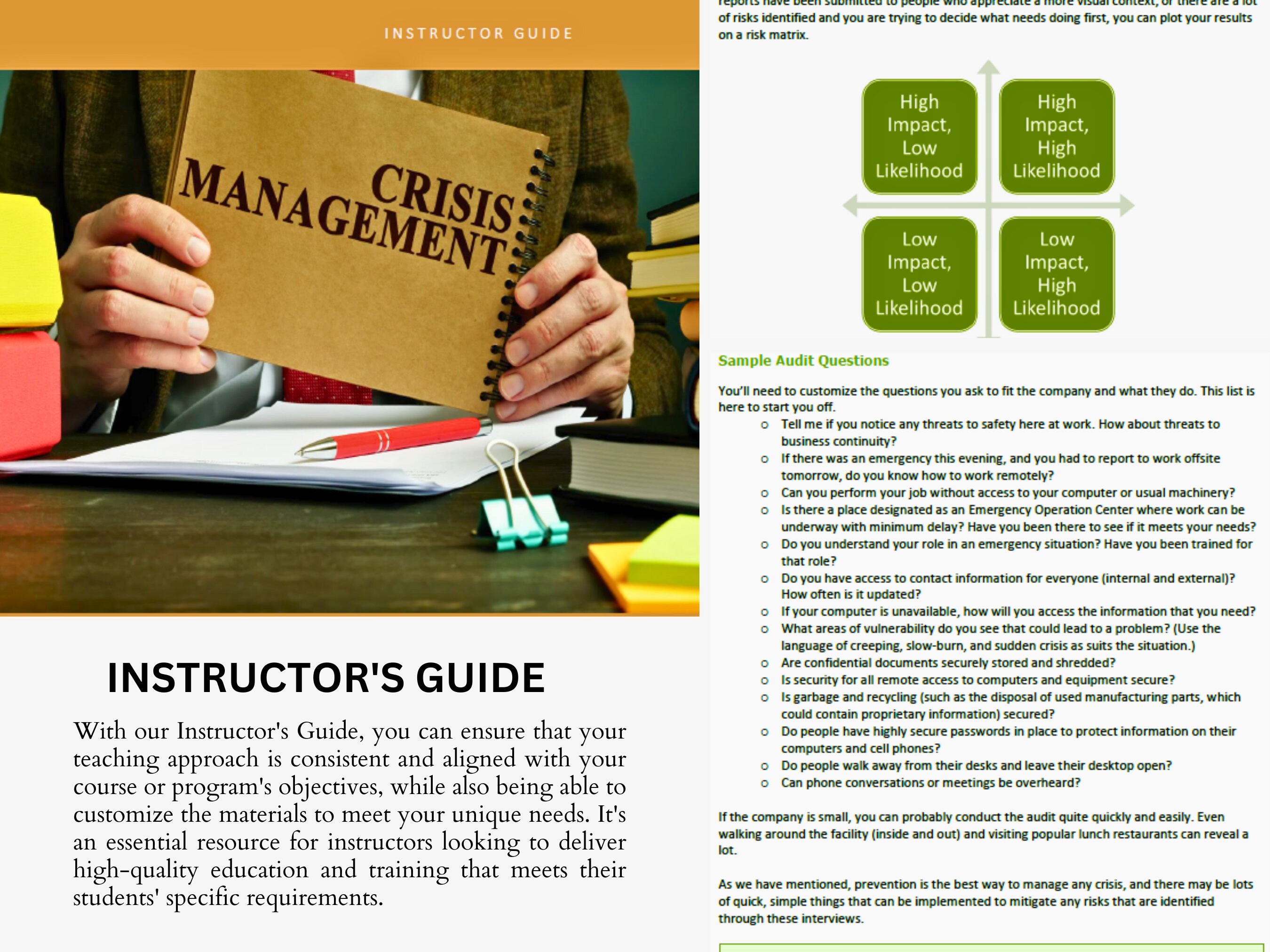 Crisis Management Training Course Materials: Trainer’s Guide ǀ Learner ...