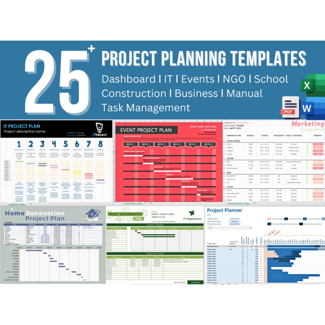 25+ Project Planning Templates: Dashboard ǀ IT ǀ Events ǀ NGO ǀ School ...