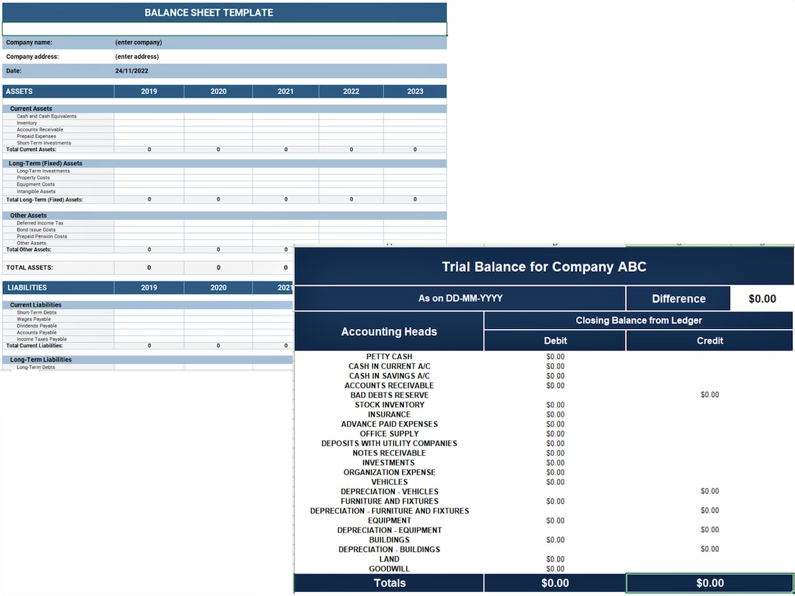 20+ Balance Sheet Templates: Asset ǀ Liabilities ǀ Capital ǀ Trial ...