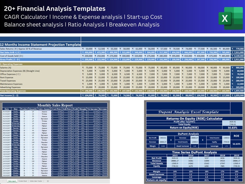 20+ Financial Analysis Templates: CAGR Calculator ǀ Income Expense ǀ ...
