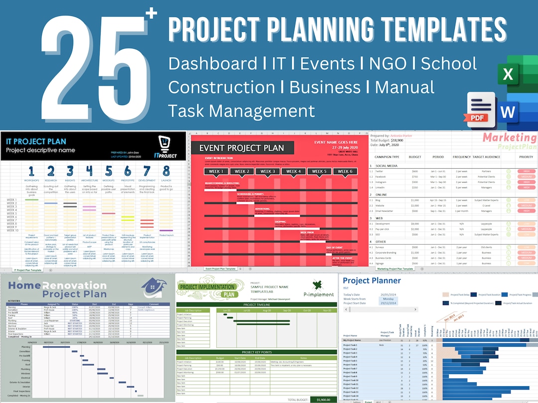 25 Project Planning Templates: Dashboard ǀ IT ǀ Events ǀ NGO ǀ School ǀ ...