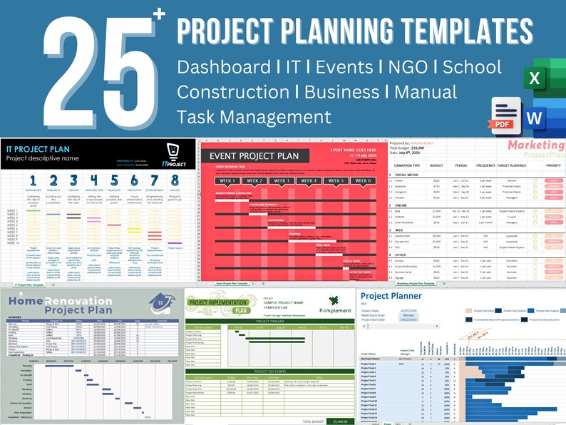 25 Project Planning Templates: Dashboard ǀ IT ǀ Events ǀ NGO ǀ School ǀ ...