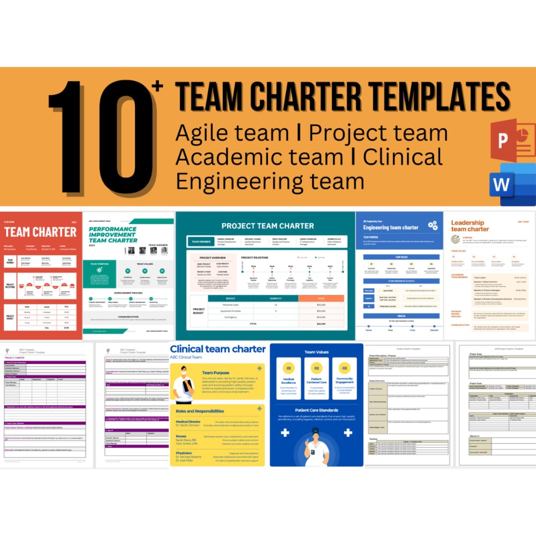 10+ Team Charter Templates: Agile Team ǀ Project Team ǀ Academic Team ǀ ...
