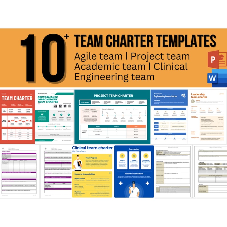 10+ Team Charter Templates: Agile Team ǀ Project Team ǀ Academic Team ǀ ...