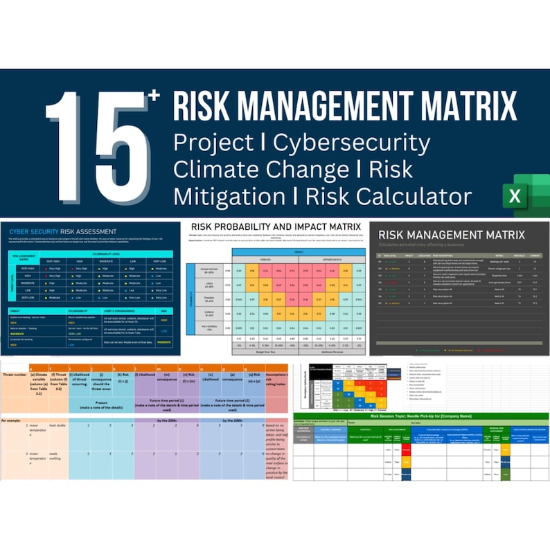 15+ Risk Management Matrix: Project ǀ Cybersecurity ǀ Climate Change ǀ ...