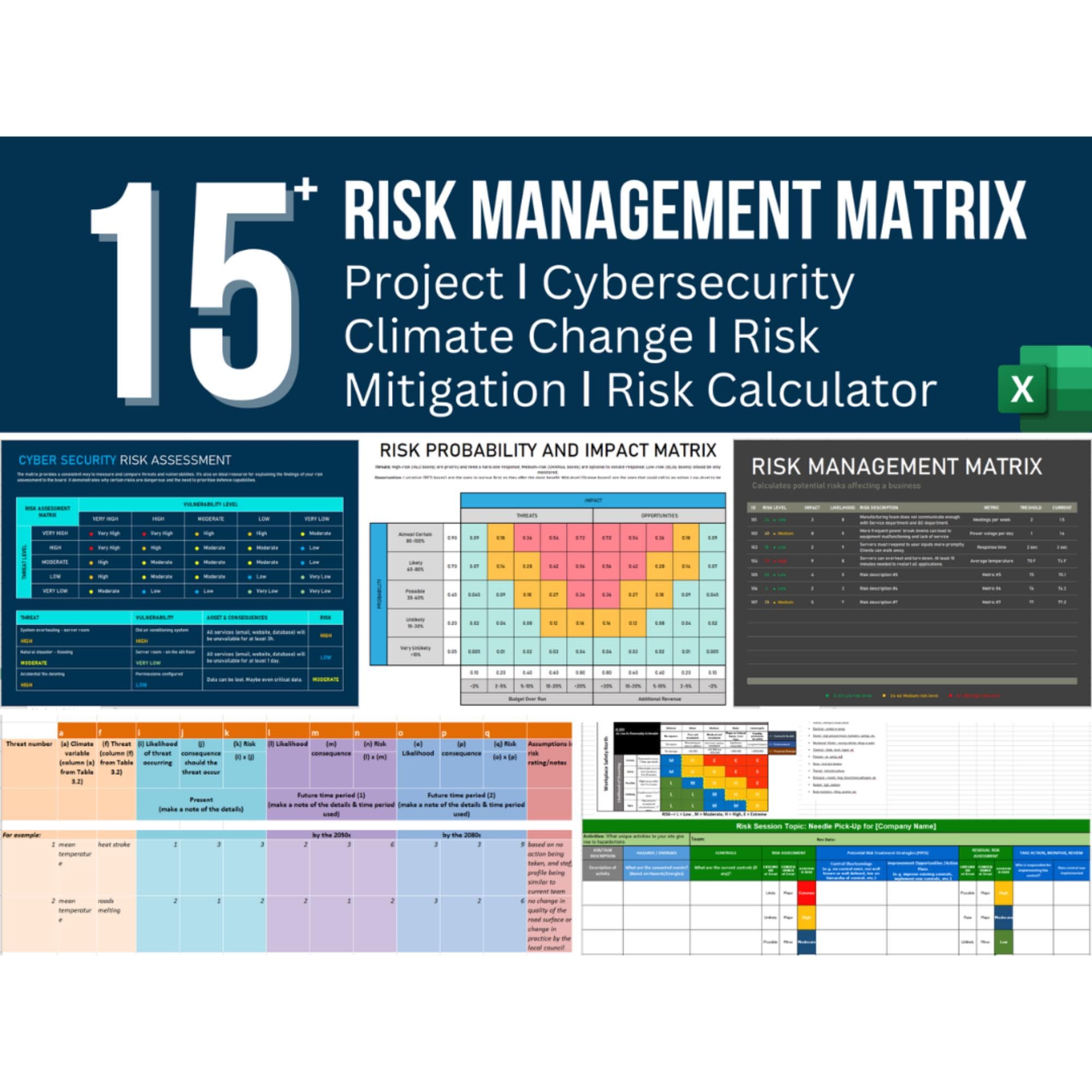 15+ Risk Management Matrix: Project ǀ Cybersecurity ǀ Climate Change ǀ ...