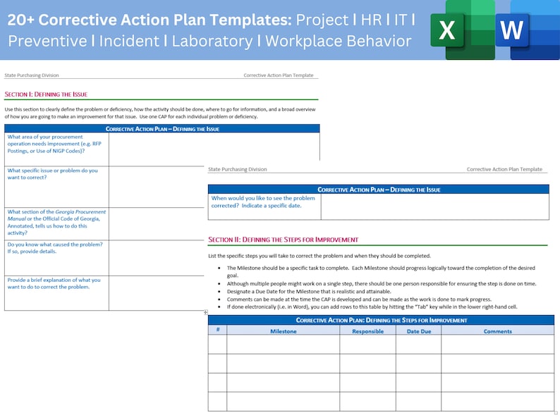 20+ Corrective Action Plan Templates: Project ǀ HR ǀ IT ǀ Preventive ǀ ...