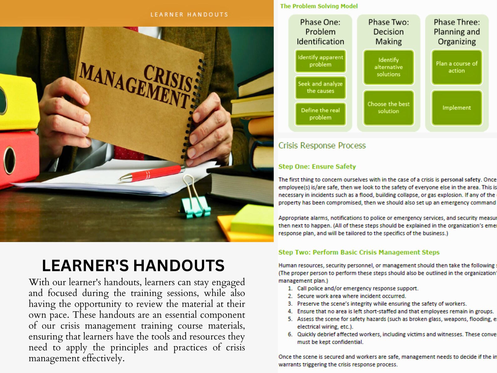 Crisis Management Training Course Materials: Trainer’s Guide ǀ Learner ...
