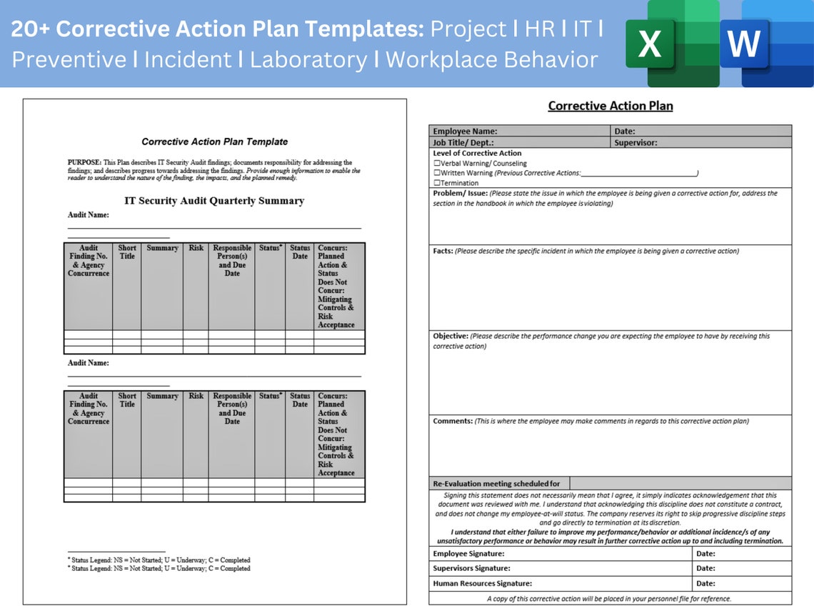 20+ Corrective Action Plan Templates: Project ǀ HR ǀ IT ǀ Preventive ǀ ...