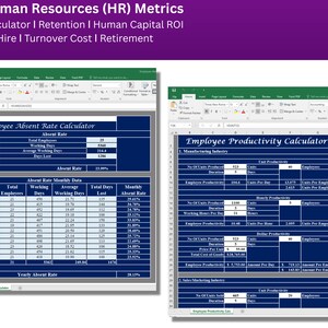 30+ Human Resources (HR) Metrics ǀ Excel Calculator ǀ Human Capital ROI ...