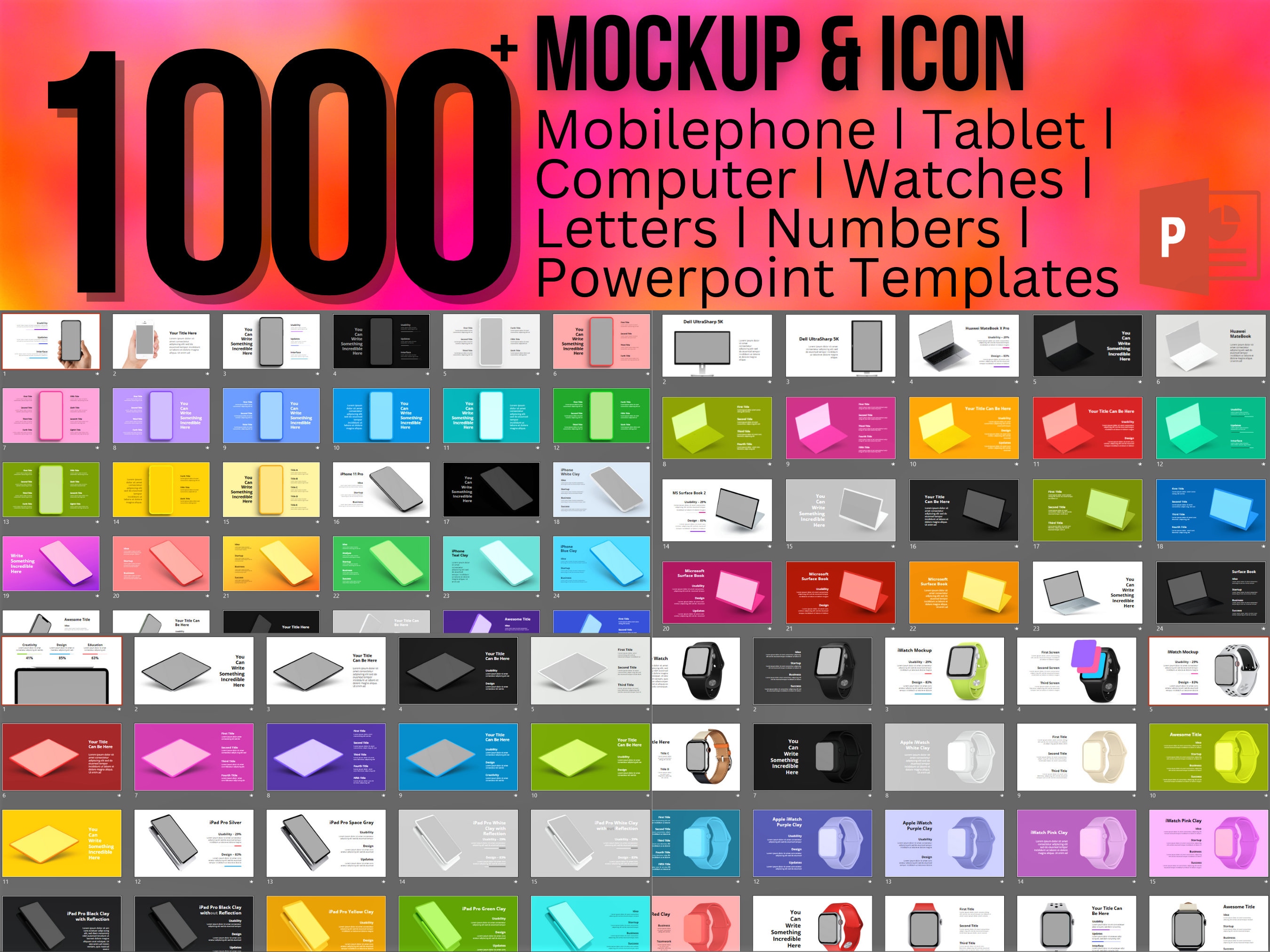1000 Mockup & Icon Templates: Mobilephone ǀ Tablet ǀ Computer ǀ Watches ...