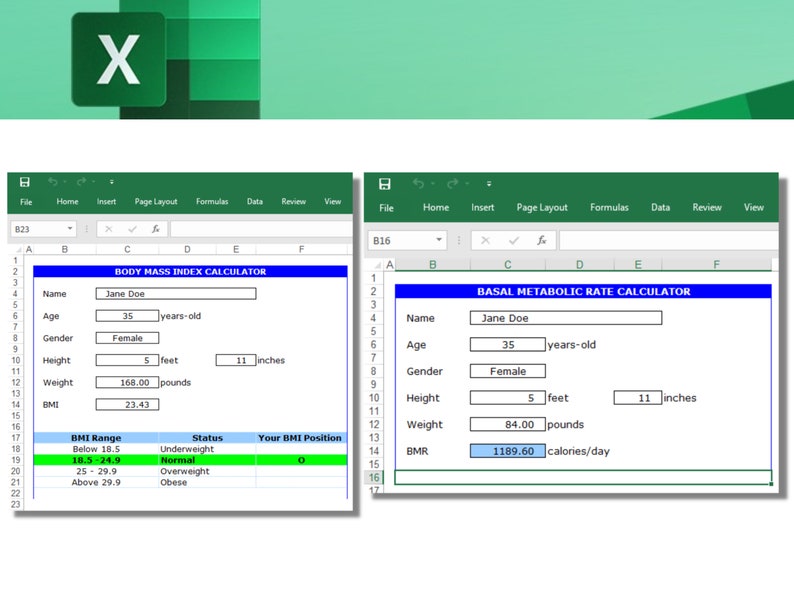 10 Health & Wellness Excel Templates: Fitness Planner ǀ Weight-loss ...