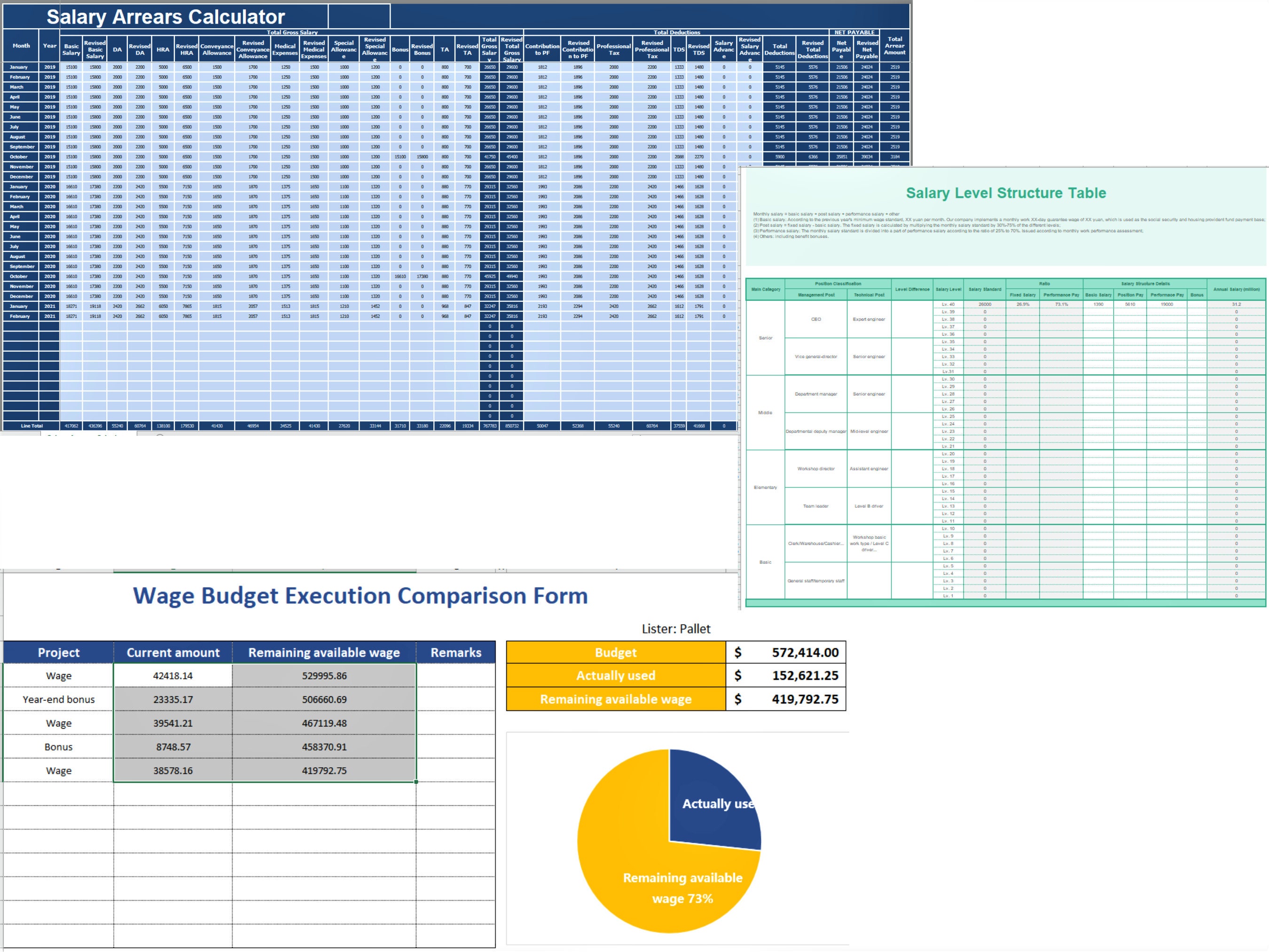 40+ Salary Templates: Employee Payroll ǀ Wage Calculator ǀ Sales ...