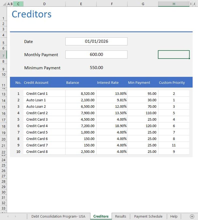 Ultimate Debt Relief Program Directory | Debt Manager Spreadsheet ...
