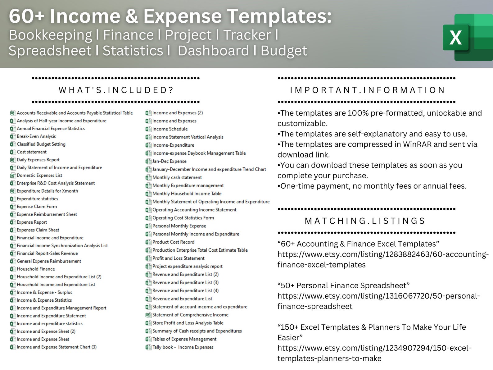60+ Income & Expense Templates: Bookkeeping ǀ Finance ǀ Project ǀ ...