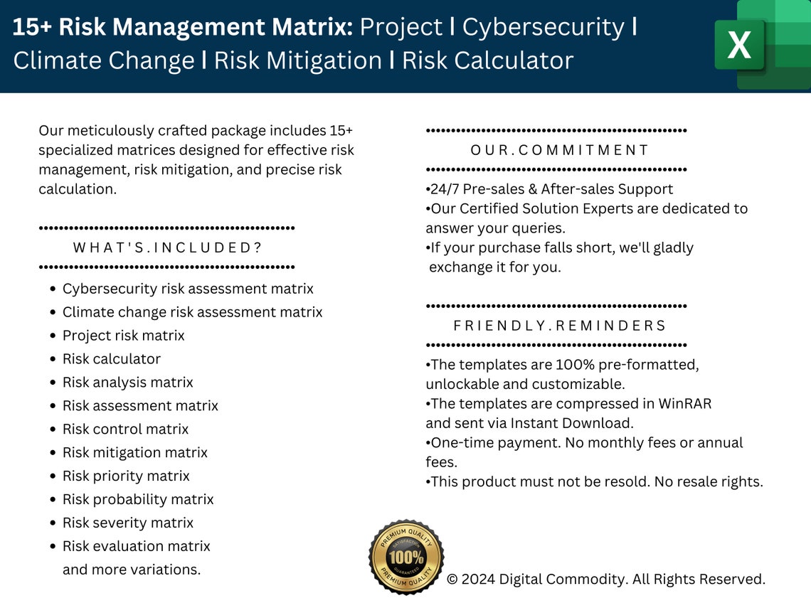 15+ Risk Management Matrix: Project ǀ Cybersecurity ǀ Climate Change ǀ ...